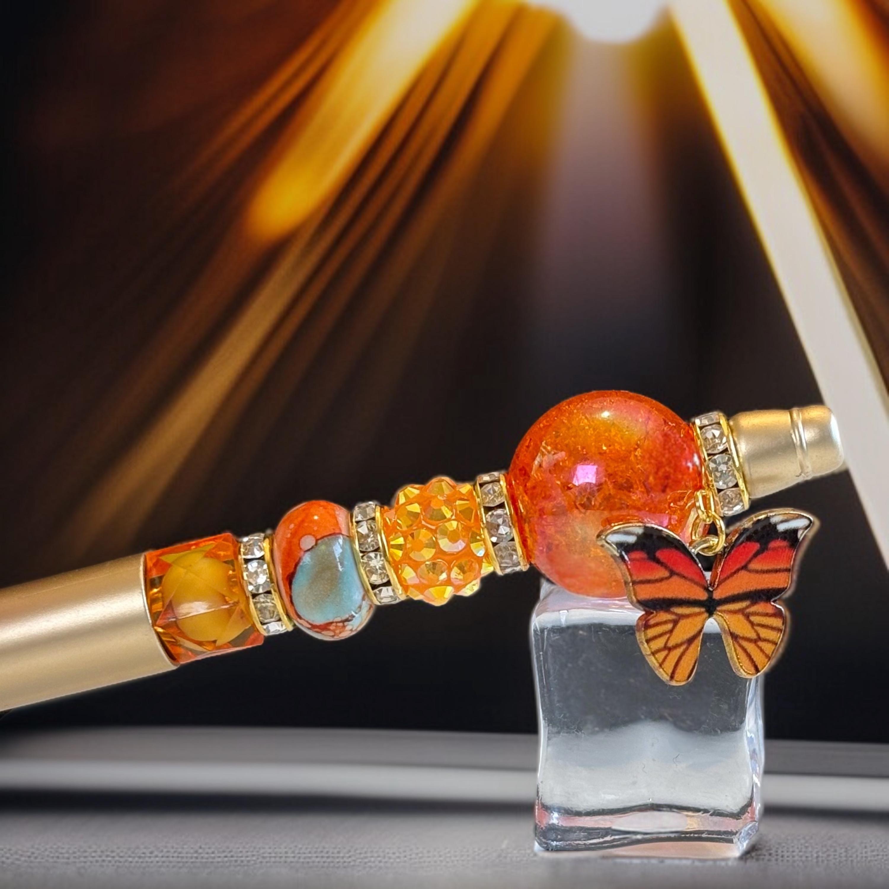 Monarch Butterfly Beaded Pen - Etsy