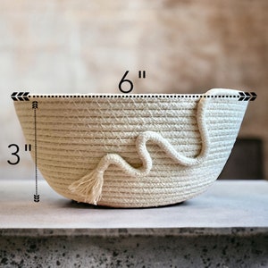 Small Rope Bowl, Modern Farmhouse Decor, Key Bowl, Modern Art Bowl ...