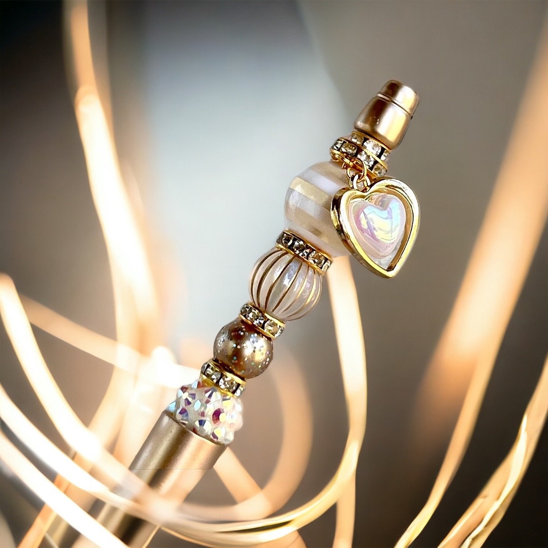 Ivory Beaded Gold Wedding Guest Book Pen, Sign in Table Pen, Fancy ...