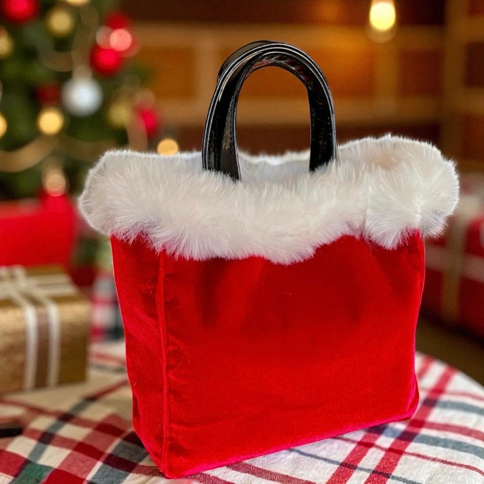 Christmas Purse, Santa Handbag, Festive Holiday Small Tote - Etsy