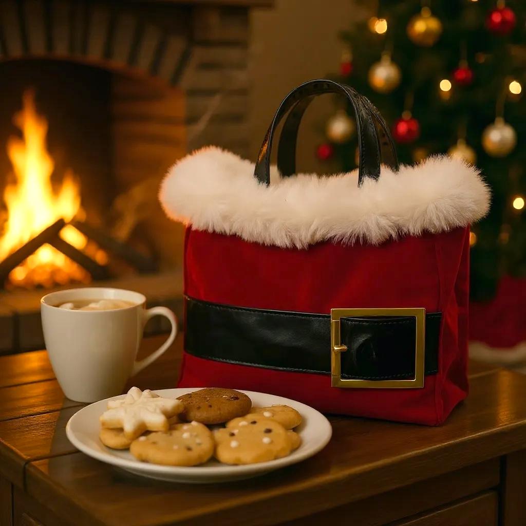 Christmas Purse, Santa Handbag, Festive Holiday Small Tote - Etsy