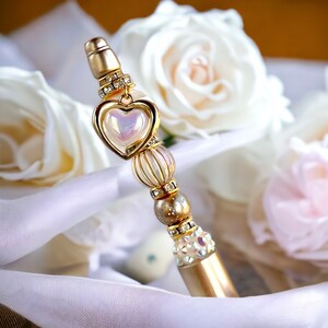 Ivory Beaded Gold Wedding Guest Book Pen, Sign in Table Pen, Fancy ...