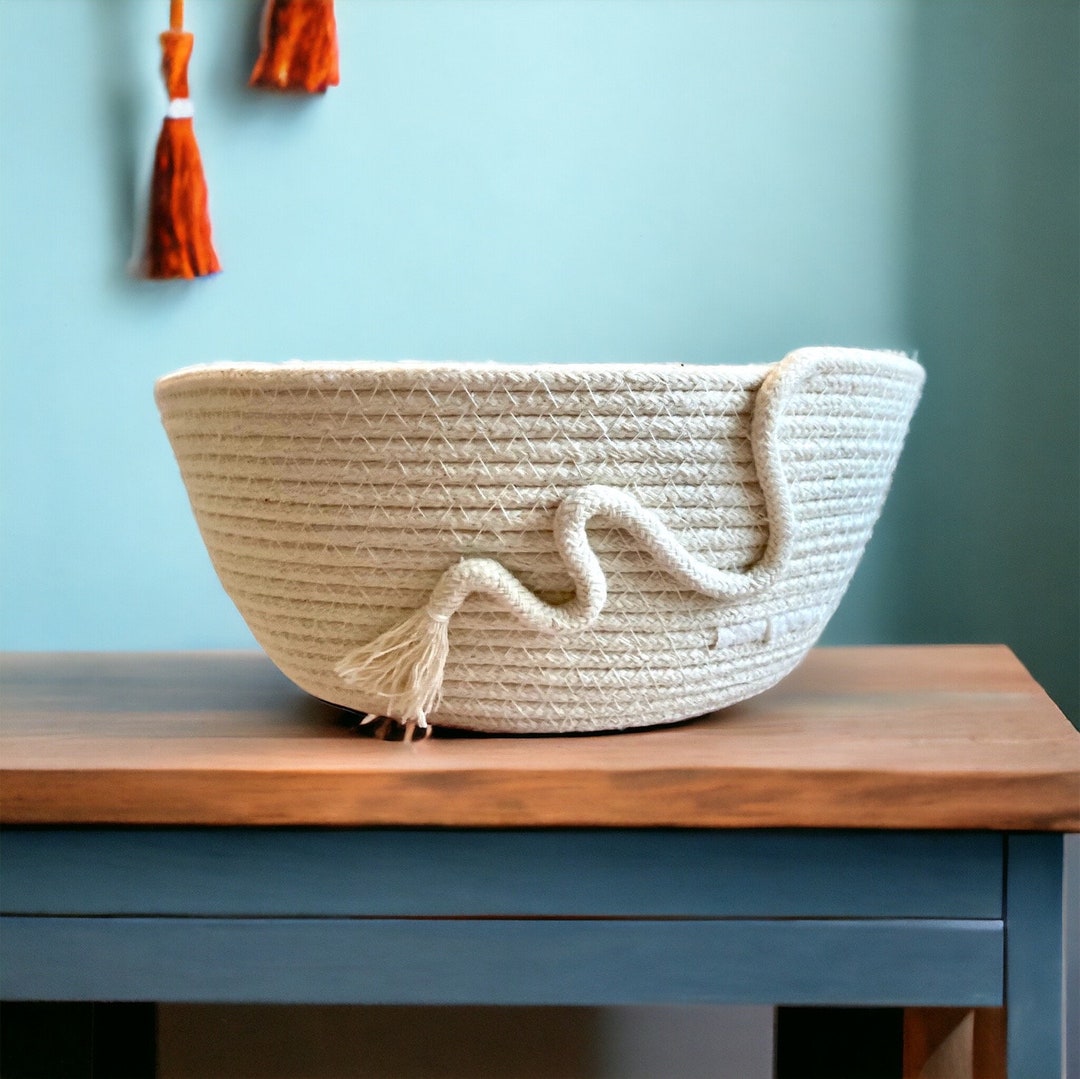 Small Rope Bowl, Modern Farmhouse Decor, Key Bowl, Modern Art Bowl ...