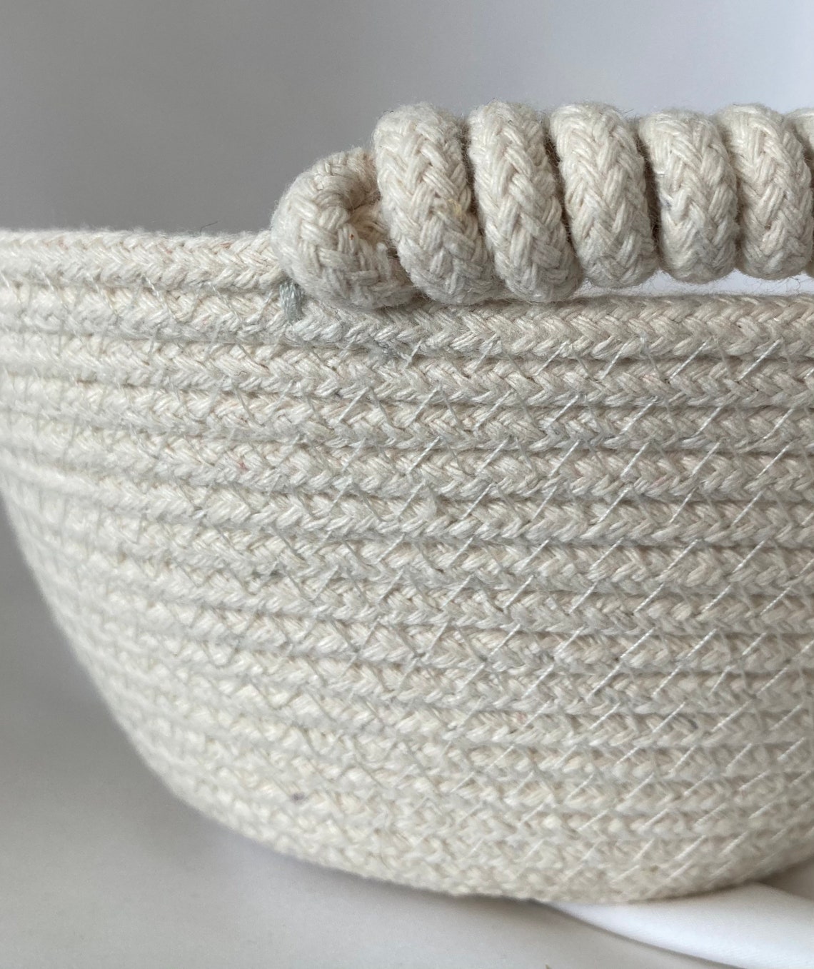Small Rope Basket Catch All Key Basket Change Bowl - Etsy
