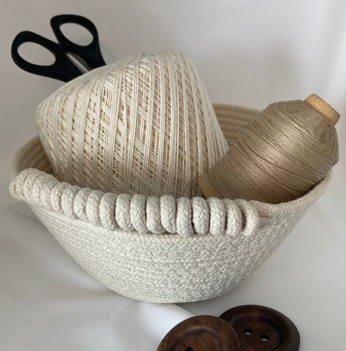 Small Rope Basket Catch All Key Basket Change Bowl - Etsy