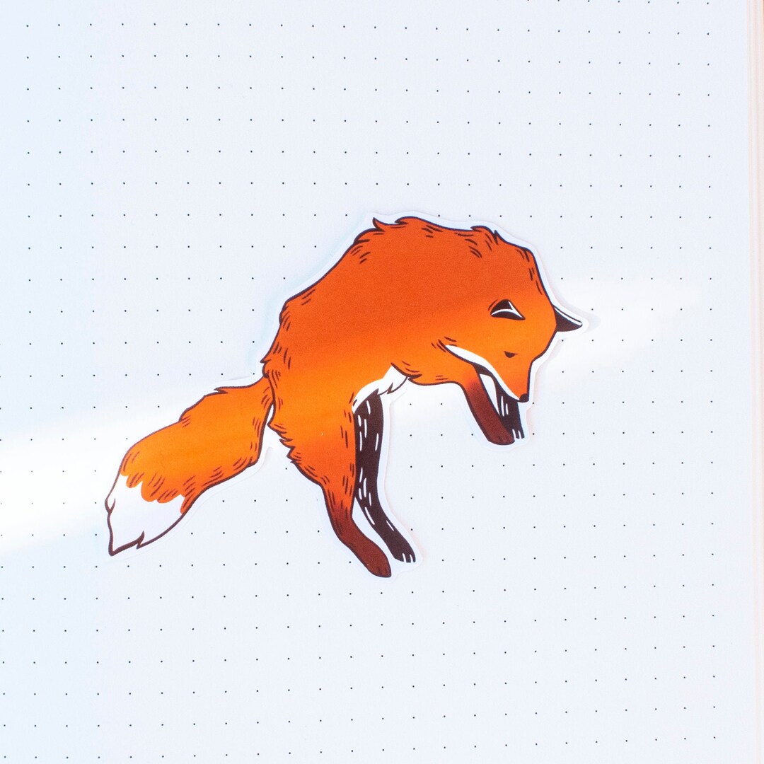 Jumping Fox Sticker / Jumping Red Fox / Cute Fox Decal / Fox Art ...
