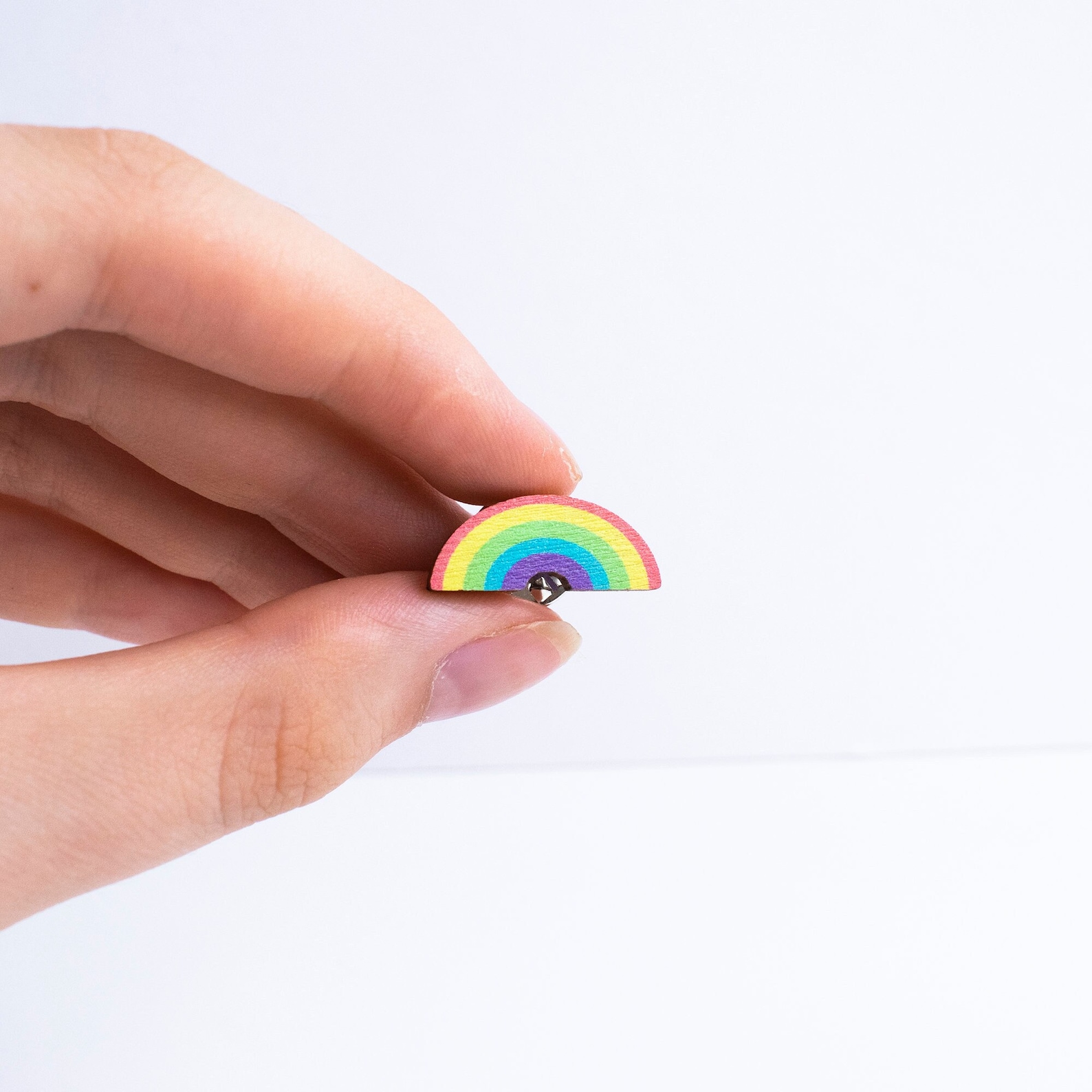 Wooden Rainbow Pin Badge / Rainbow Brooch / LGBT Pin / Pride Pin / Eco ...