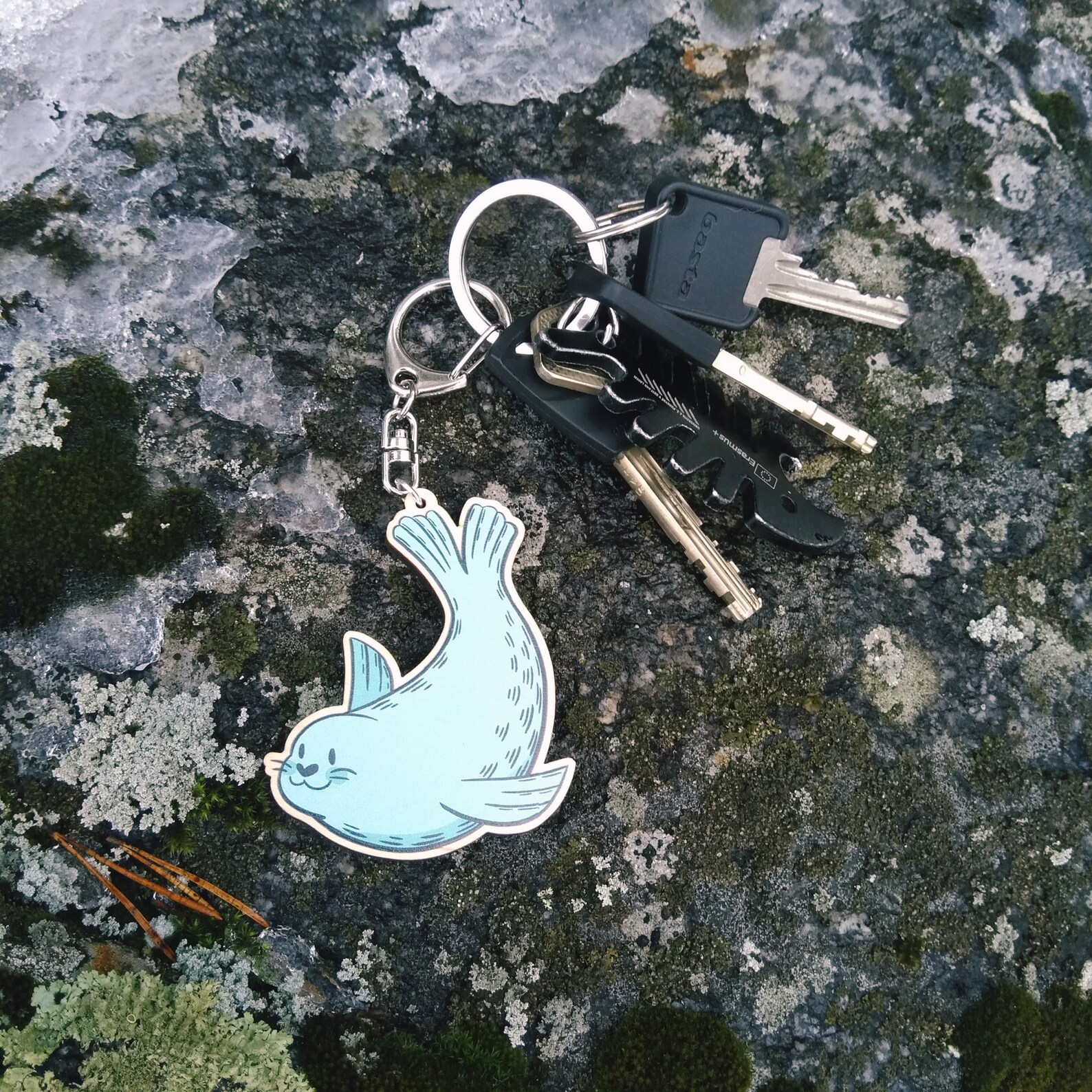 Wooden Seal Keychain / Animal Keyring / Ringed Seal / Sea Lion - Etsy