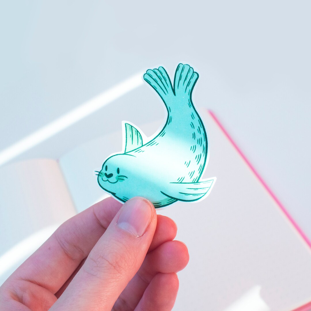 Ringed Seal Sticker / Blue Seal Sticker / Cute Seal Animal Sticker - Etsy