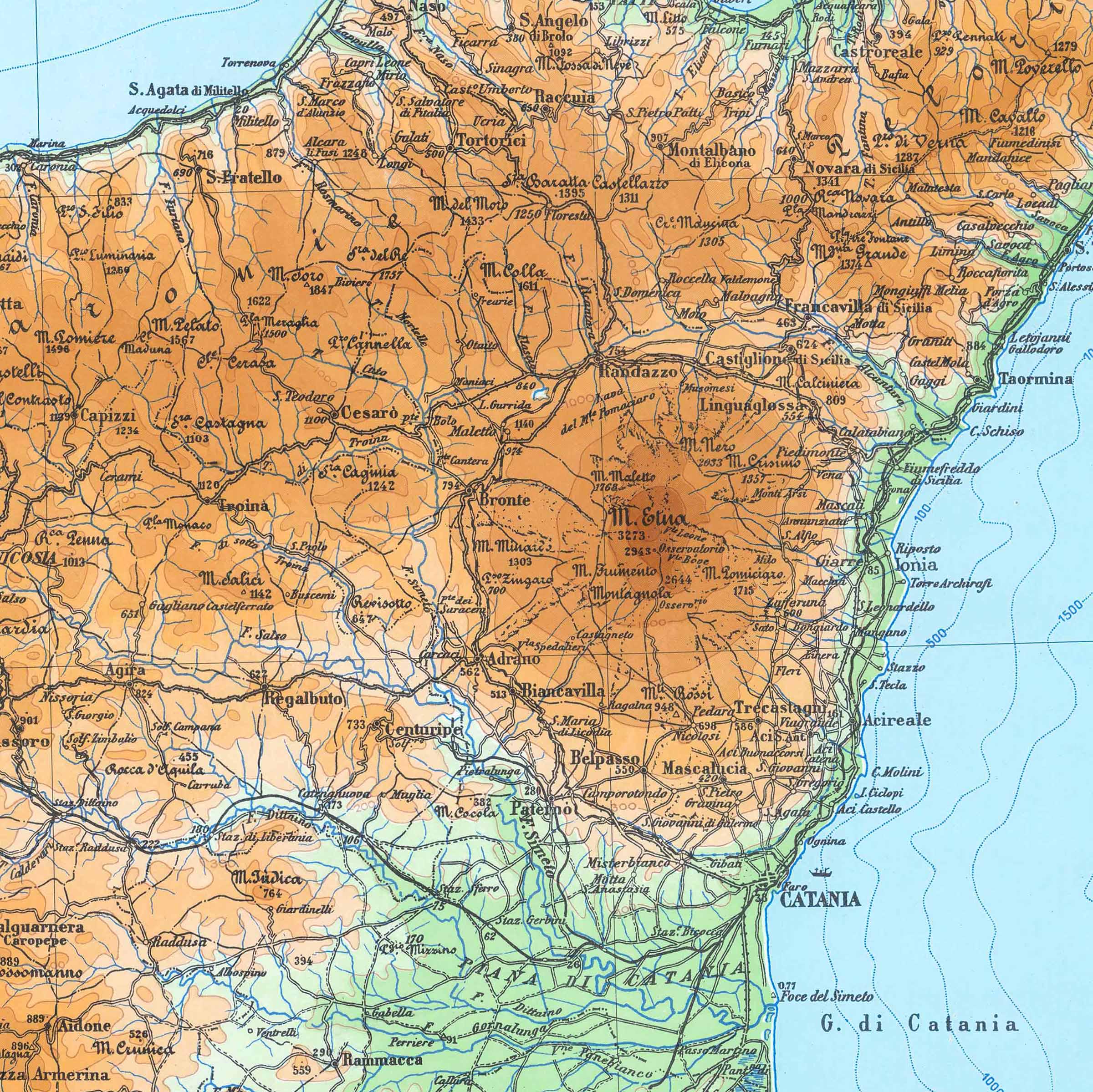 Sicily Topographic Map 1943 - Restored Historical Map Print - Etsy