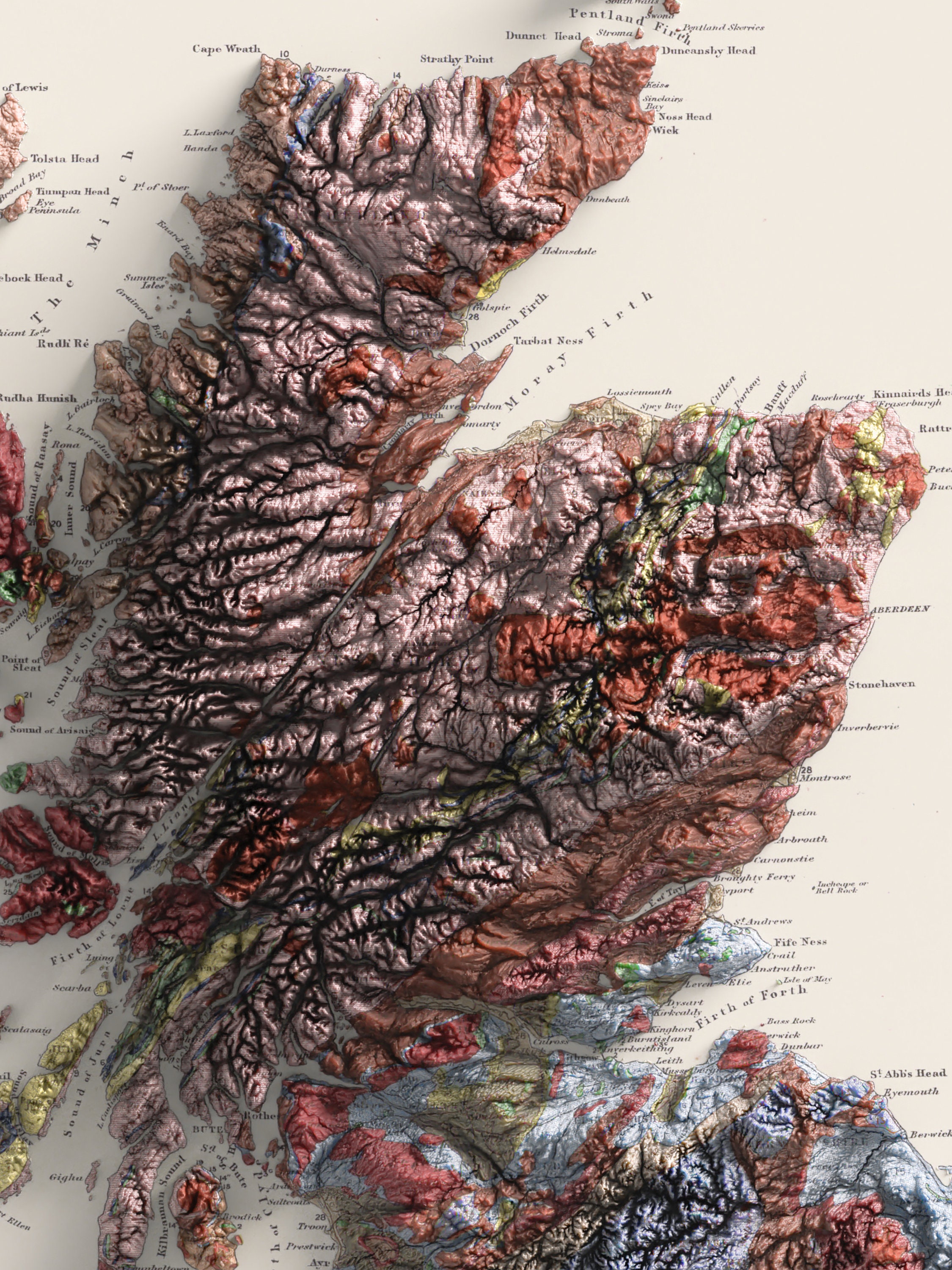 British-irish Isles Geological Map of 1906 2D Poster Shaded - Etsy British-irish Isles Geological Map of 1906 2D Poster Shaded - Etsy