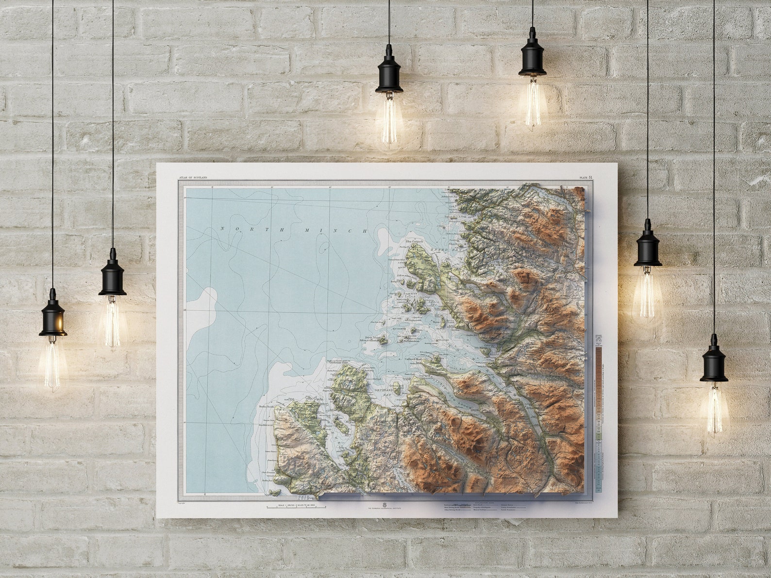 Ullapool scotland, UK Topographic Map of 1912 2D Poster Shaded Relief ...