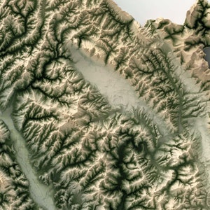 Umbria (italy) Elevation Map (geo) - 2D Poster Shaded Relief Map, Fine ...
