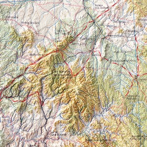 Lagos portugal Topographic Map of 1944 2D Poster Shaded Relief Map ...