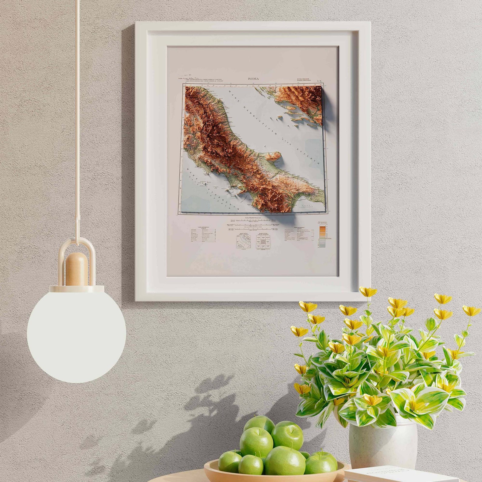 Rome (italy) 1931 Topographic Map: Vintage Flat Shaded Relief Print Art ...