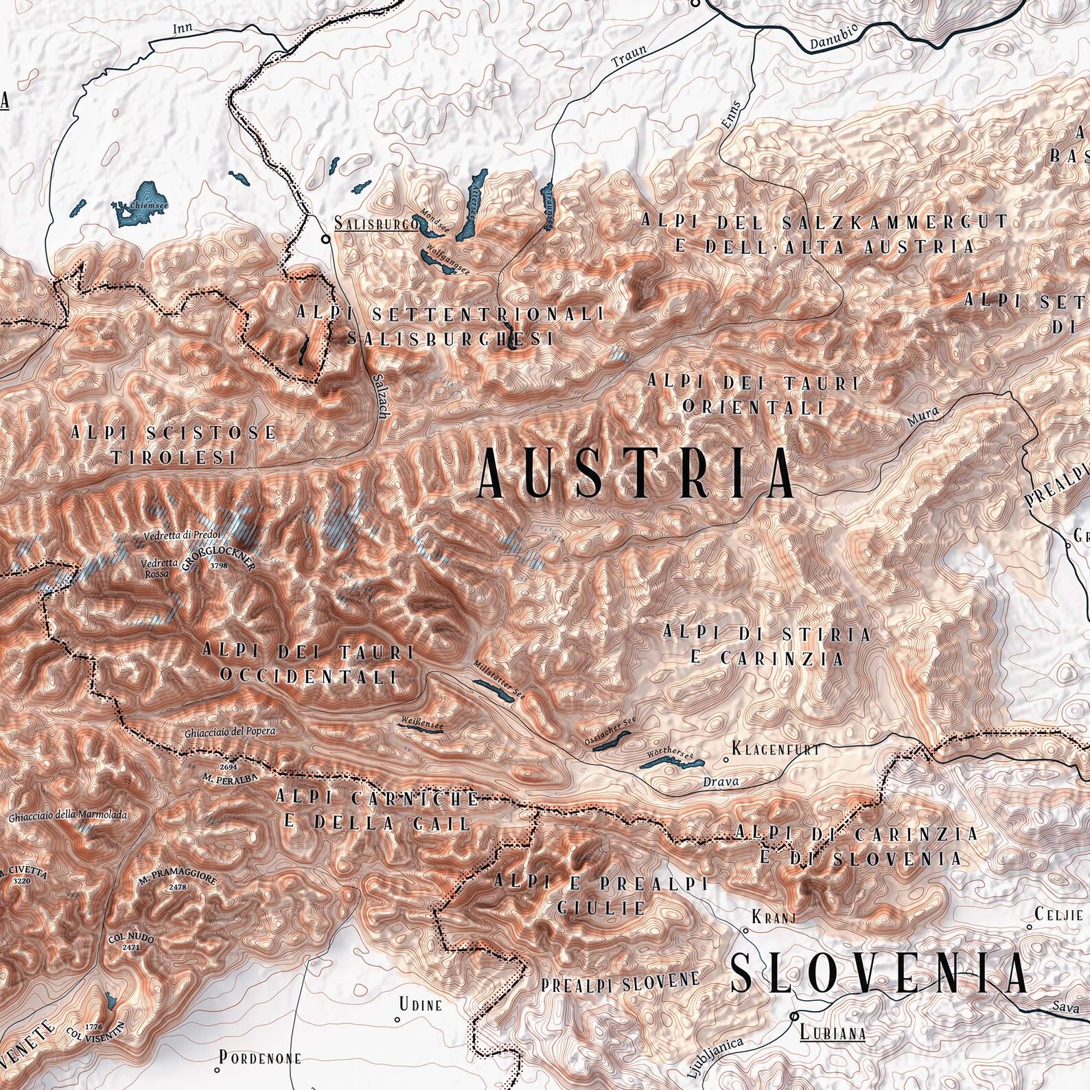 Alps 2025 Topographic Map: Modern Flat Shaded Relief Print Art - Etsy