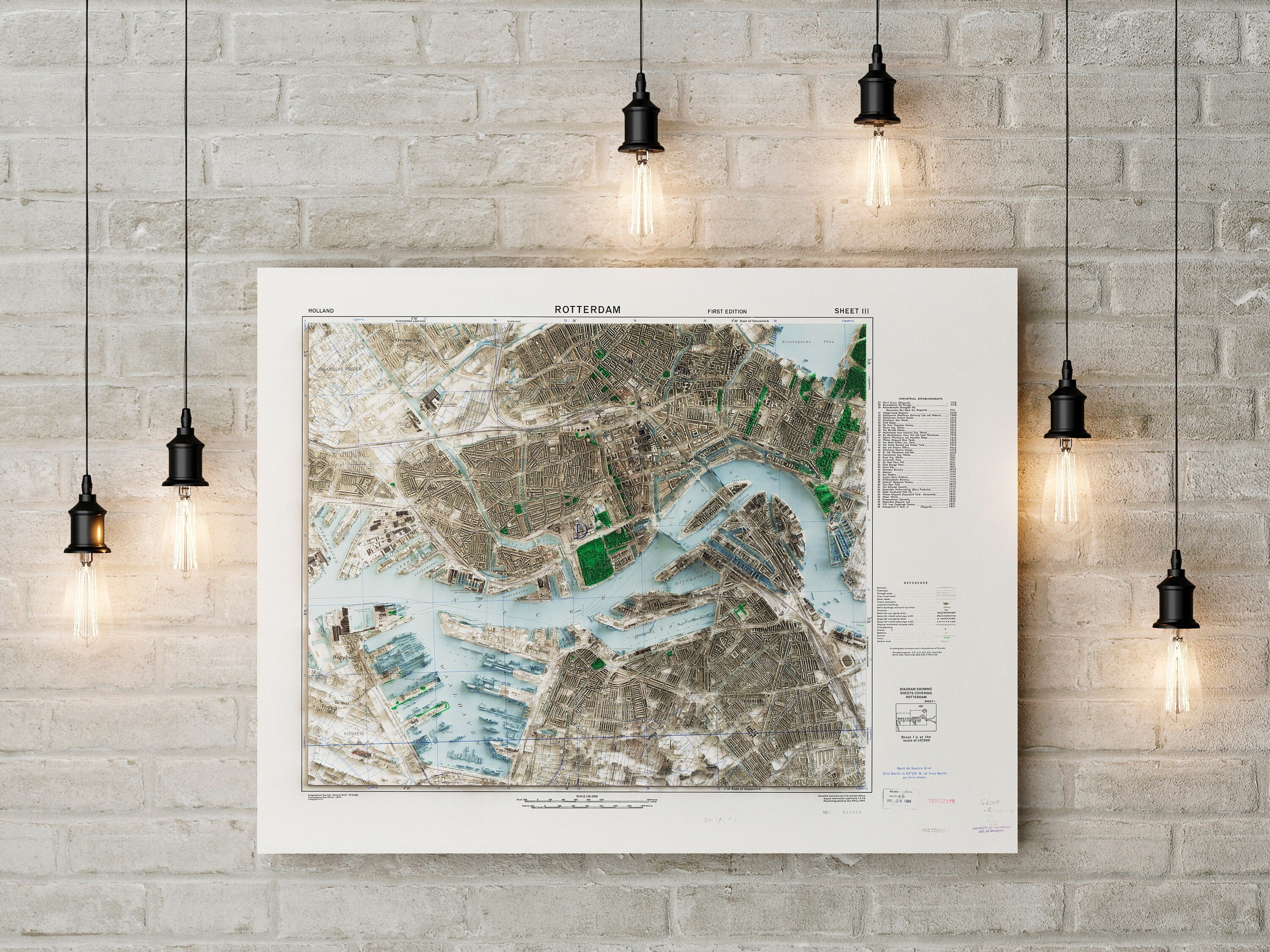 Rotterdam the Netherlands City Map of 1944 2D Poster - Etsy