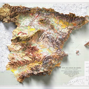 Spanish Peninsula and Baleares spain Soil Map 1966 - Etsy