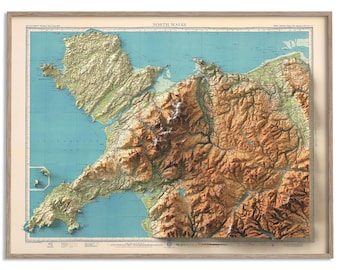 Ullapool scotland, UK Topographic Map of 1912 2D Poster Shaded Relief ...