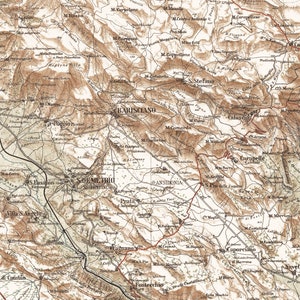 Gran Sasso D'italia (italy), Topographic Map 1887 - Vintage Reprint ...