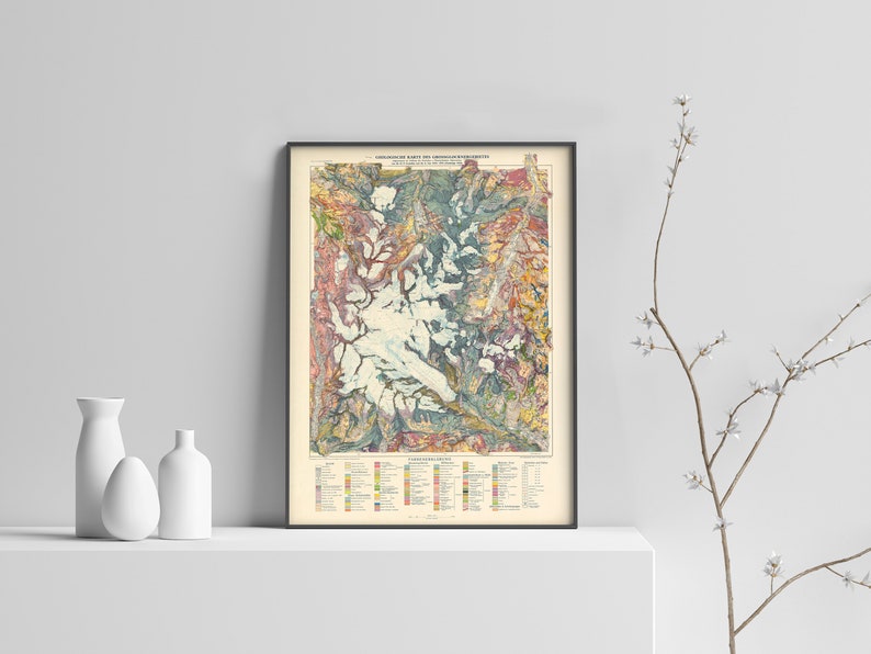 1939 Grossglockner austria Map High Quality Vintage Reprinted Poster ...