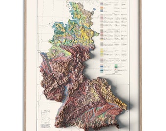 Ullapool scotland, UK Topographic Map of 1912 2D Poster Shaded Relief ...