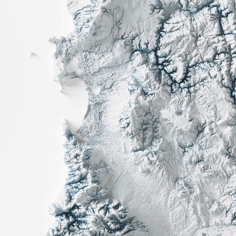 Sardinia (italy) Elevation Map - White Edition - Modern Flat Shaded ...