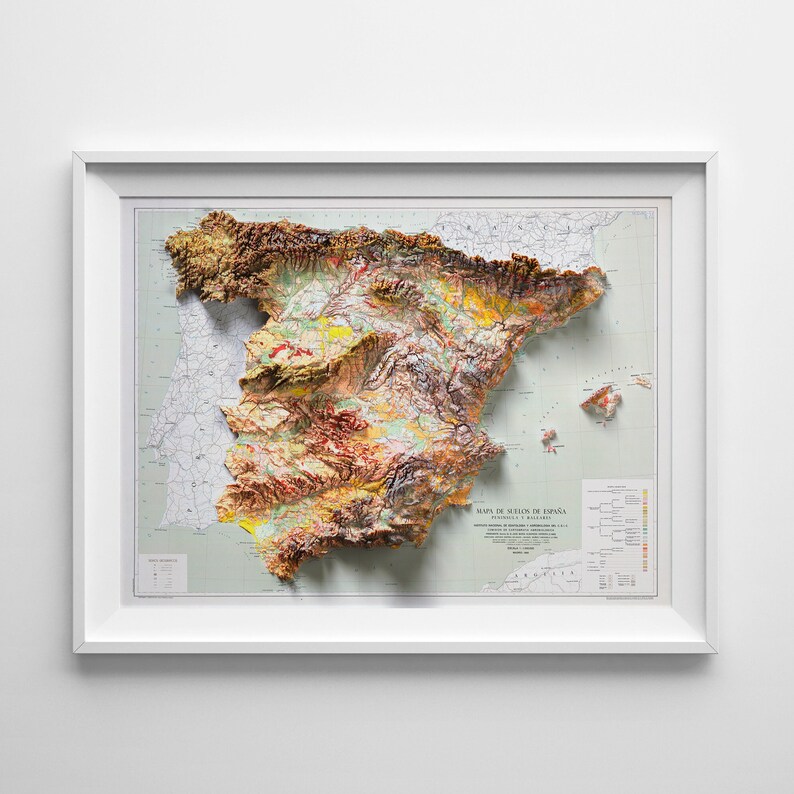 Spanish Peninsula and Baleares spain Soil Map 1966 - Etsy