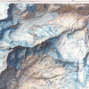 Matterhorn and Mt Rosa Topographic Map of 1928 - 2D Poster Shaded ...
