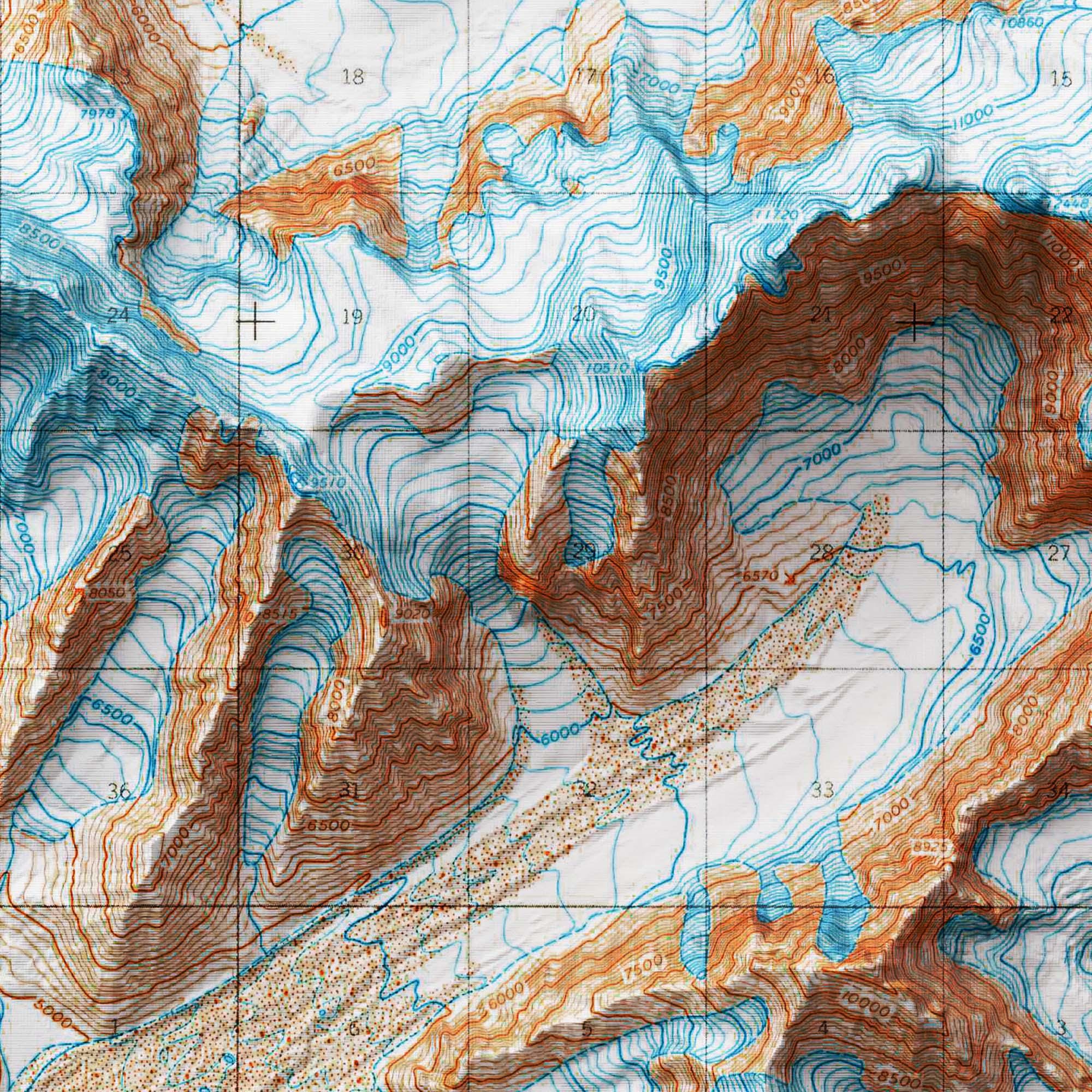 Mt University Peak (alaska, USA) Topographic Map of 1966 - 2D Poster ...