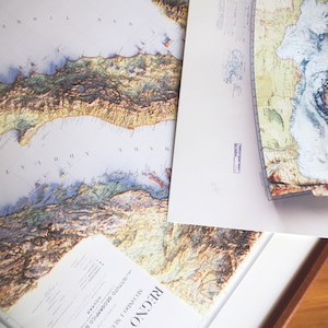 France Elevation Tint Irid Shaded Relief Map Fine Art - Etsy