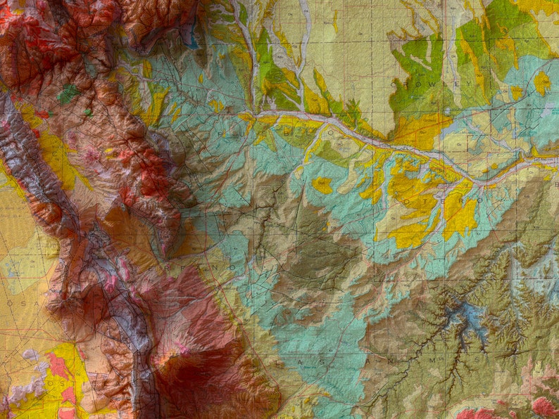 Colorado USA Geological map 1979 Shaded relief map | Etsy