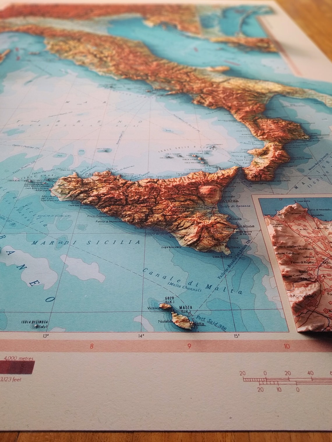 Umbria (italy) Elevation Map (geo) - 2D Poster Shaded Relief Map, Fine ...