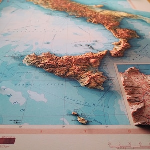 France Elevation Map (spectral) - 2D Poster Shaded Relief Map, Fine Art ...