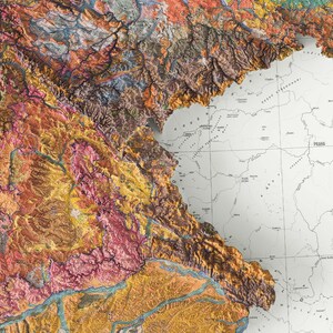 Germany Soil Map of 1995 - 2D Poster Shaded Relief Map, Fine Art Wall ...