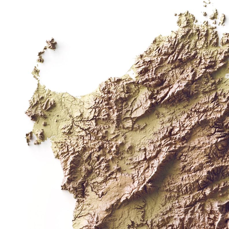 Sardinia (italy) Elevation Map - Geo Edition - Modern Flat Shaded ...