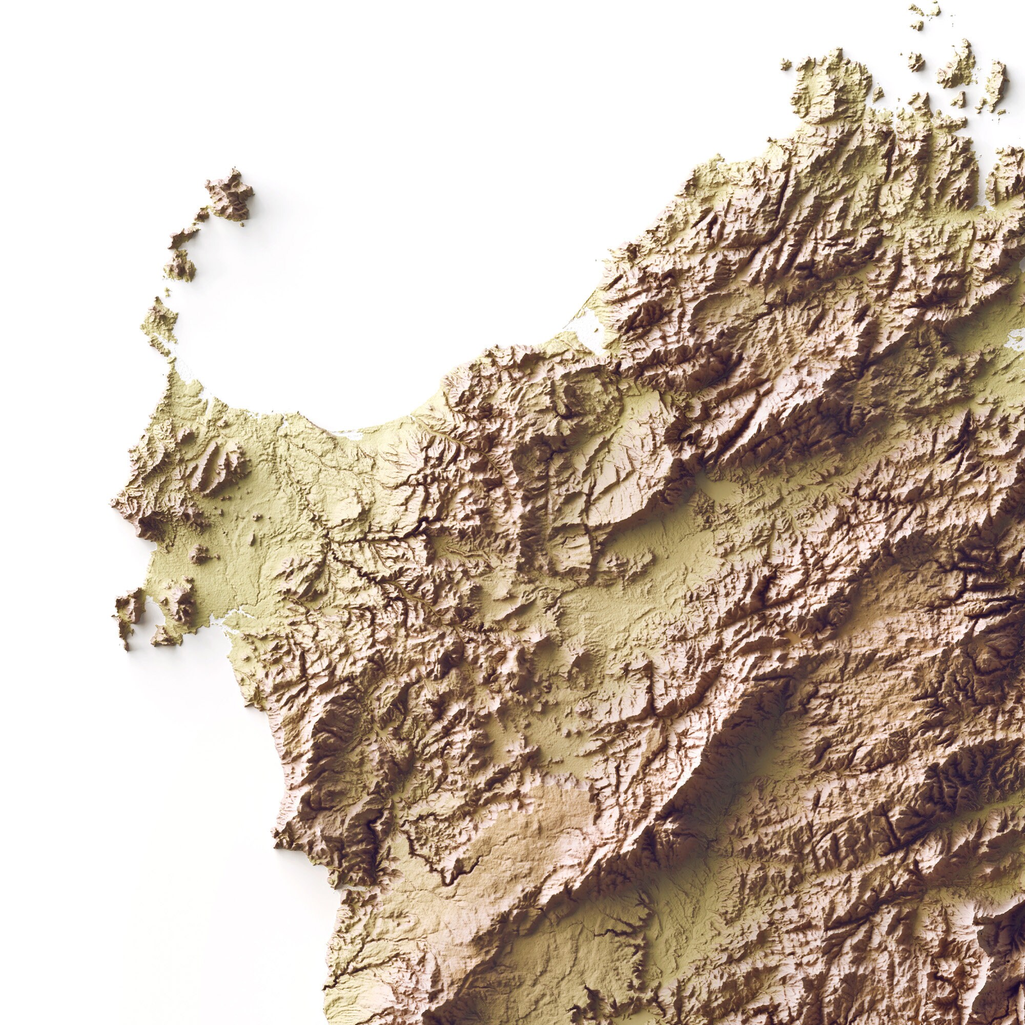 Sardinia (italy) Elevation Map - Geo Edition - Modern Flat Shaded ...