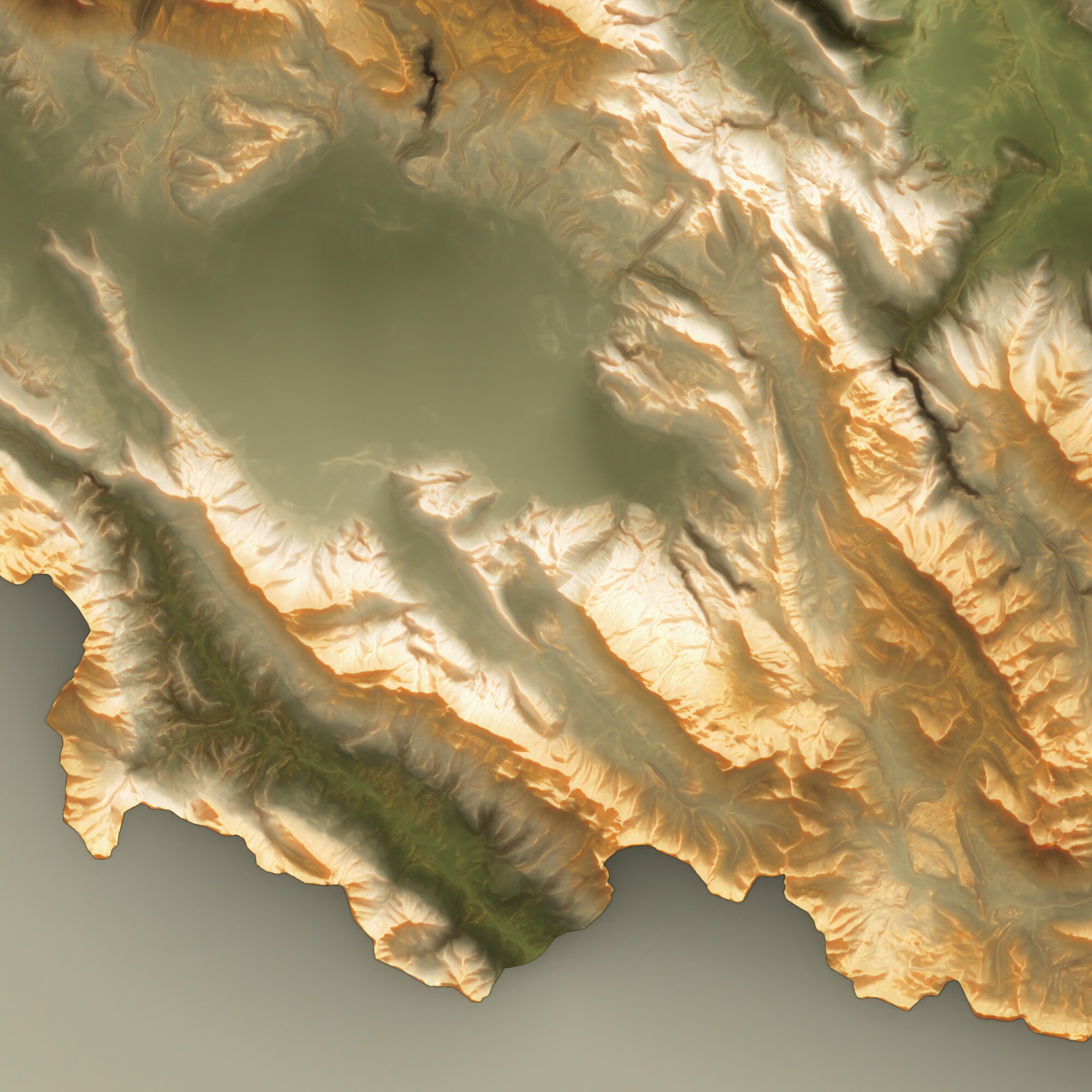 Abruzzo, Italy Elevation Map geo 2D Poster Shaded Relief Map, Fine Art ...
