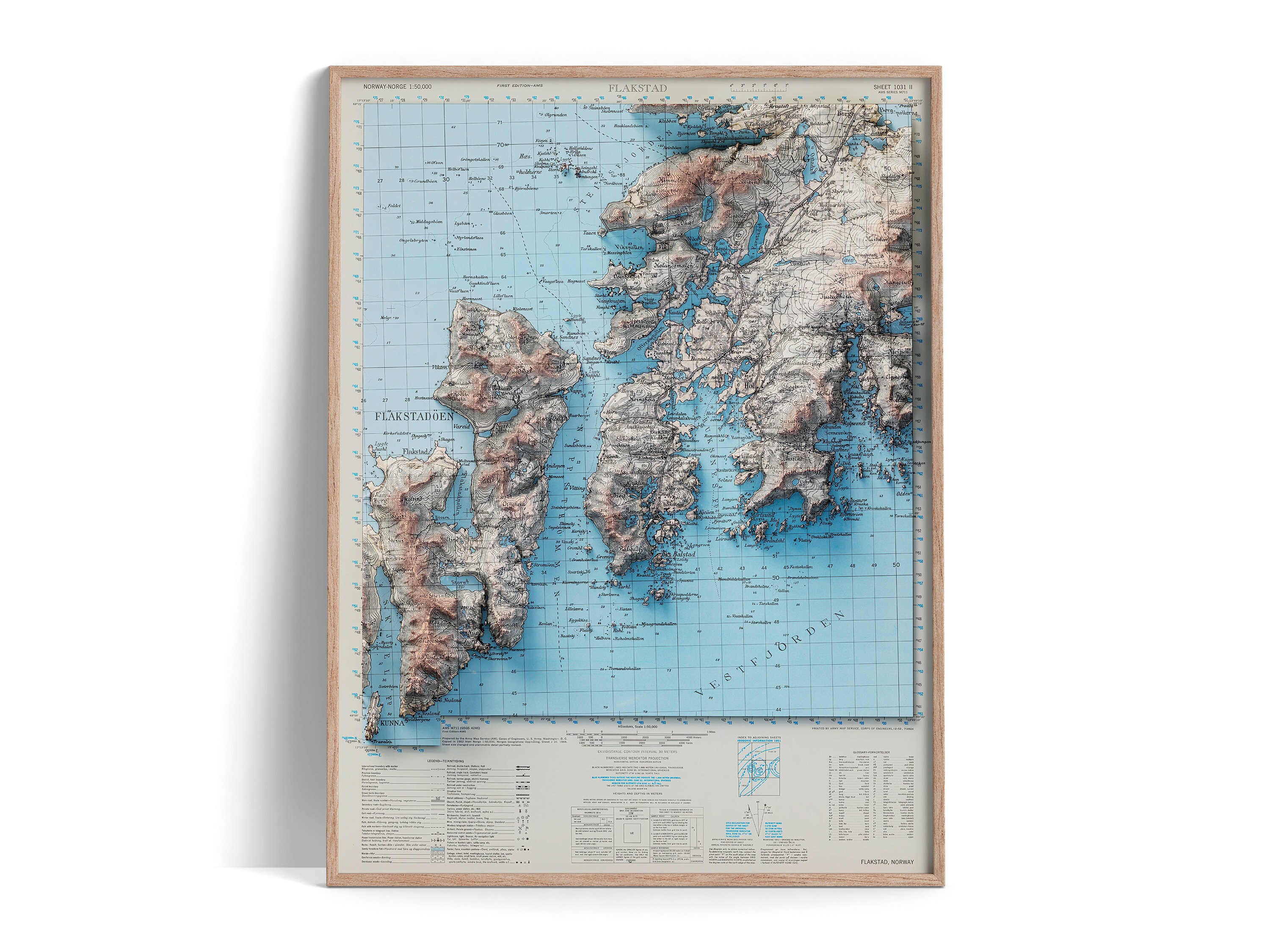 Flakstad lofoten Norway Topographic Map of 1952 2D Poster - Etsy UK