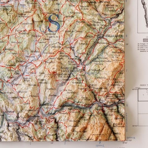Porto (portugal) Topographic Map of 1944 - 2D Poster Shaded Relief Map ...