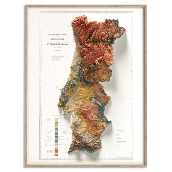 Geological Map of Portugal - Etsy
