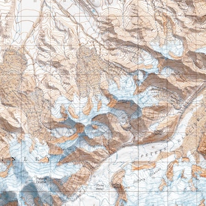 Mt Denali (alaska, USA) Topographic Map of 1964 - 2D Poster Shaded ...
