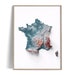 France Elevation Tint Irid Shaded Relief Map Fine Art - Etsy