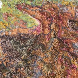Germany Soil Map of 1995 - 2D Poster Shaded Relief Map, Fine Art Wall ...