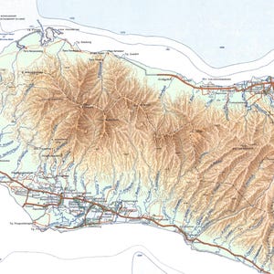 Bali (indonesia), Topographic Map 1935 - Vintage Reprint Poster, Wall ...