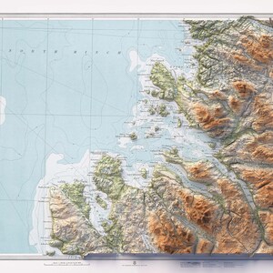 Ullapool (scotland, UK) Topographic Map of 1912 - 2D Poster Shaded ...