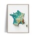 France Elevation Map spectral 2D Poster Shaded Relief Map, Fine Art ...
