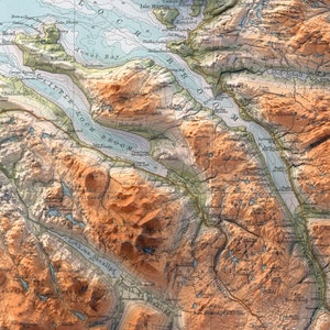 Ullapool scotland, UK Topographic Map of 1912 2D Poster Shaded Relief ...