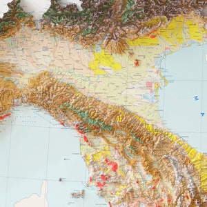 Italy Soil Map of 1966 2D Poster Shaded Relief Map Fine Art - Etsy