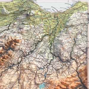 Edinburgh (scotland, UK) Topographic Map of 1912 - 2D Poster Shaded ...